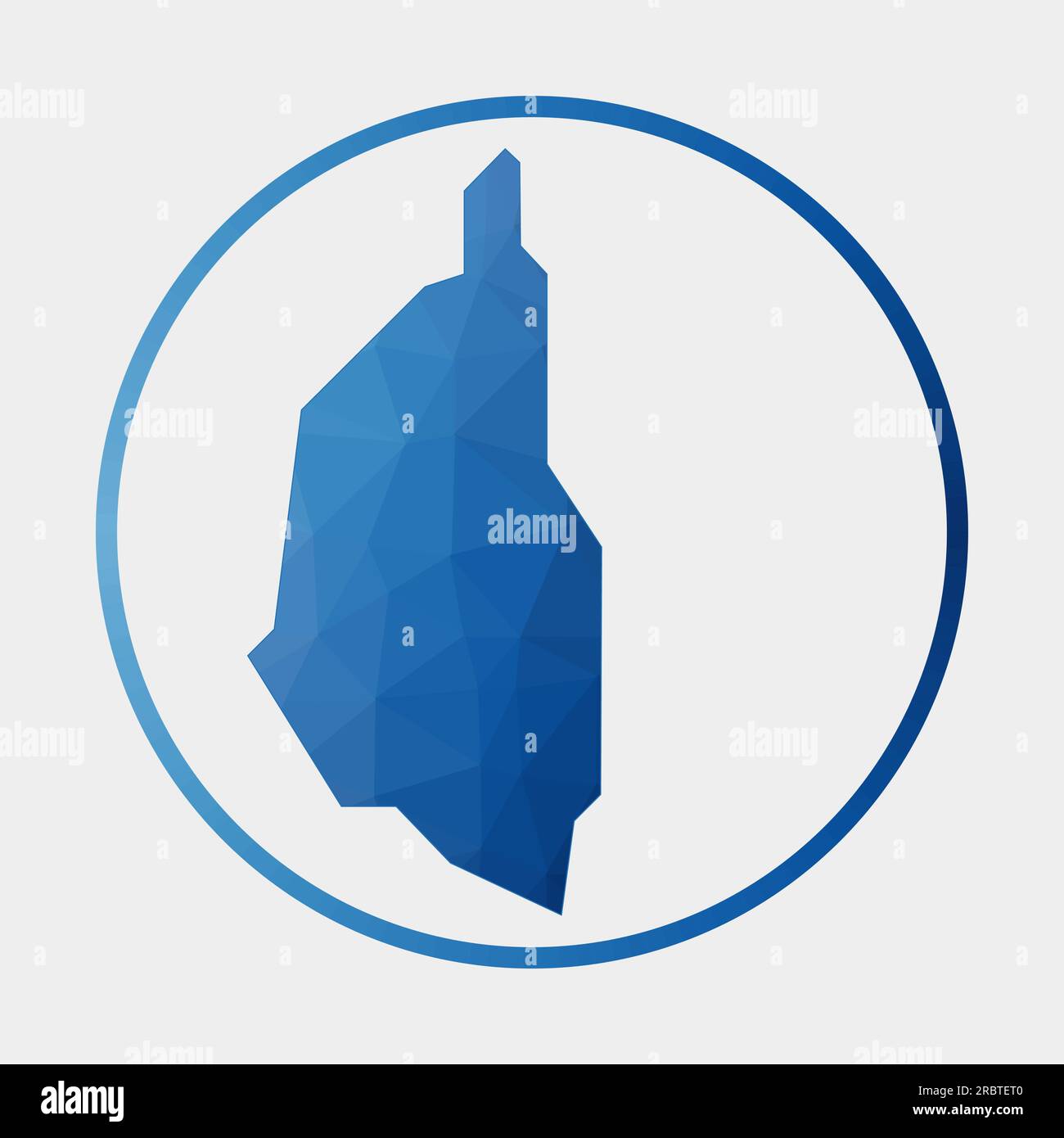 Penang Island icon. Polygonal map in gradient ring. Round low poly ...