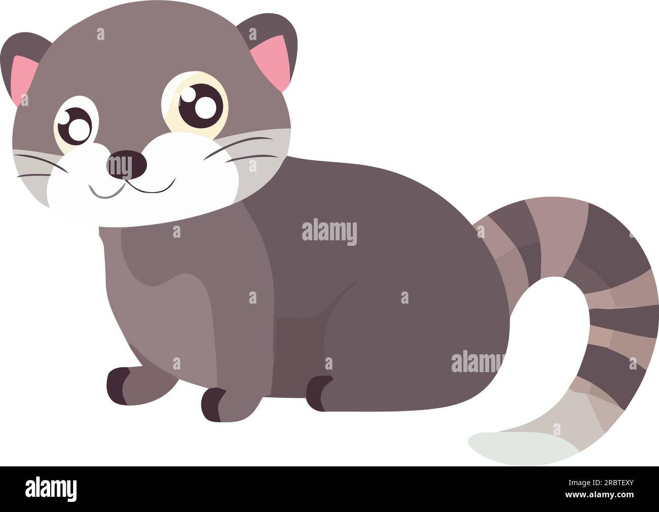 raccoon sitting, cute cartoon Stock Vector Image & Art - Alamy