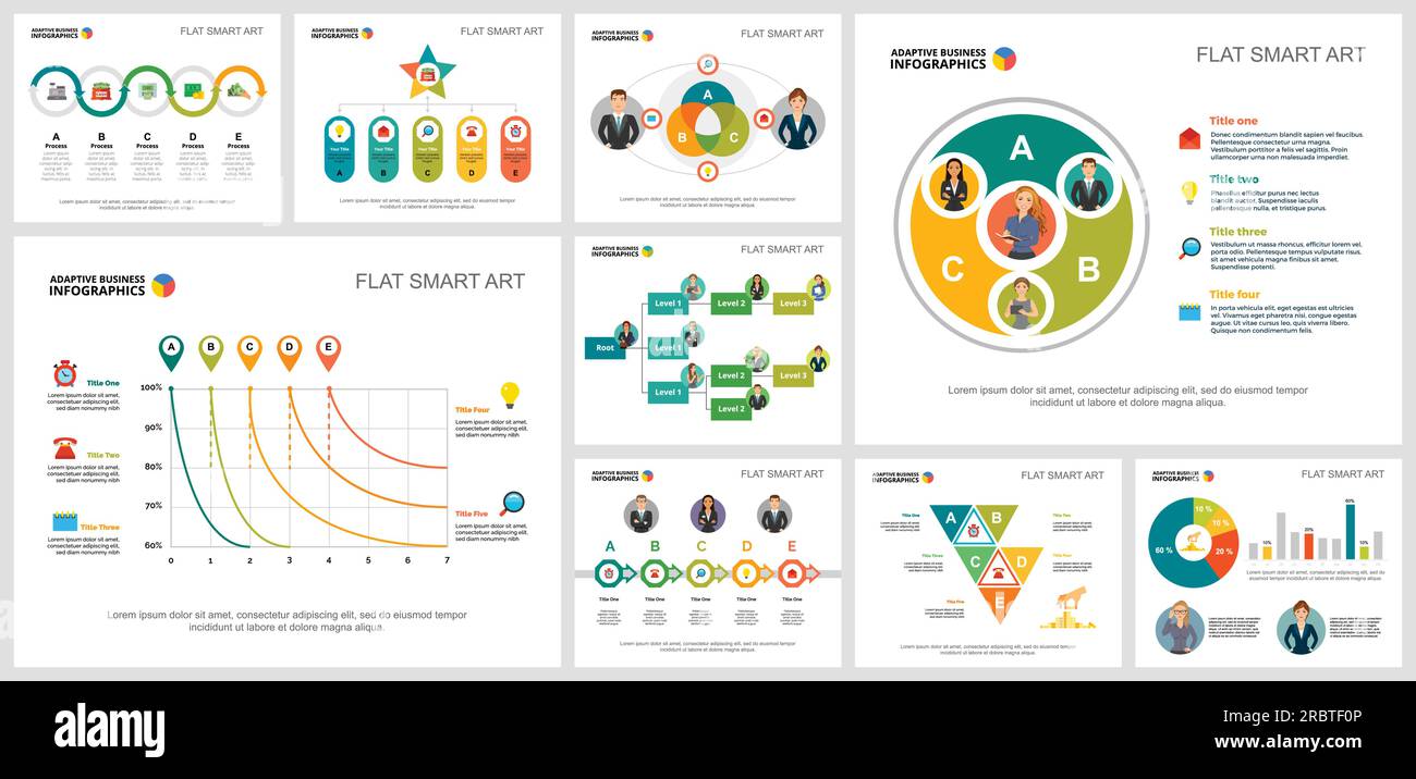Colorful training or finance concept infographic charts set Stock ...