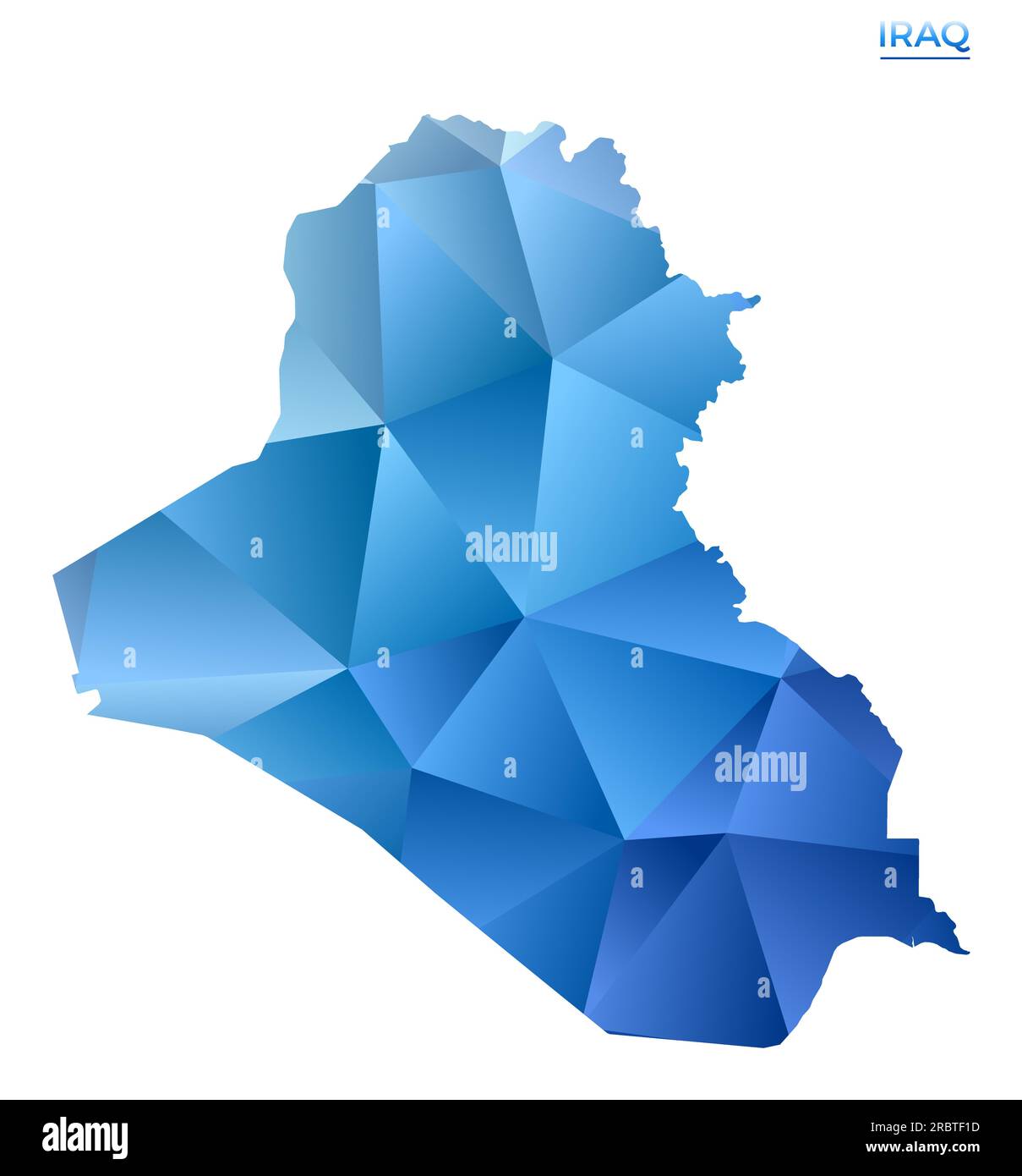 Vector polygonal Republic of Iraq map. Vibrant geometric country in low poly style. Neat ...