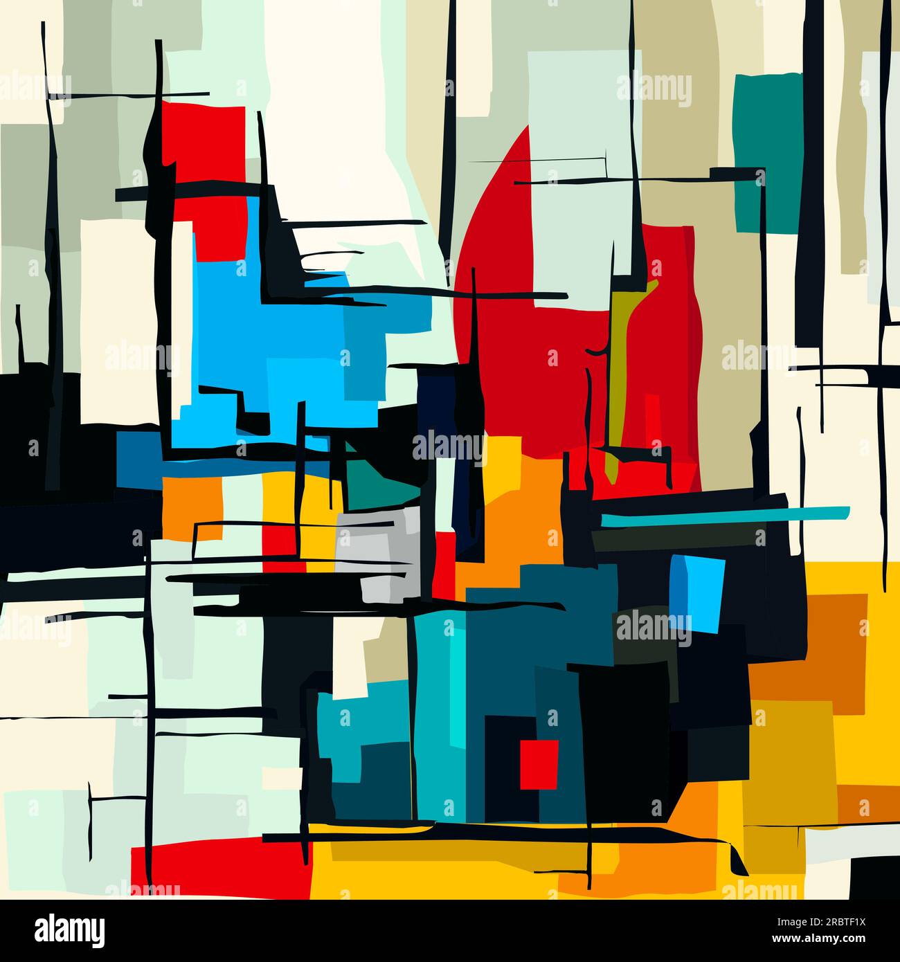 Original contemporary digital abstract painting hi-res stock ...