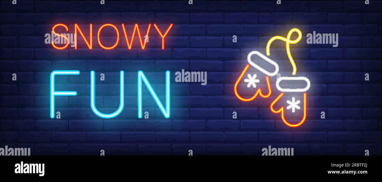 Snowy fun neon sign Stock Vector Image & Art - Alamy