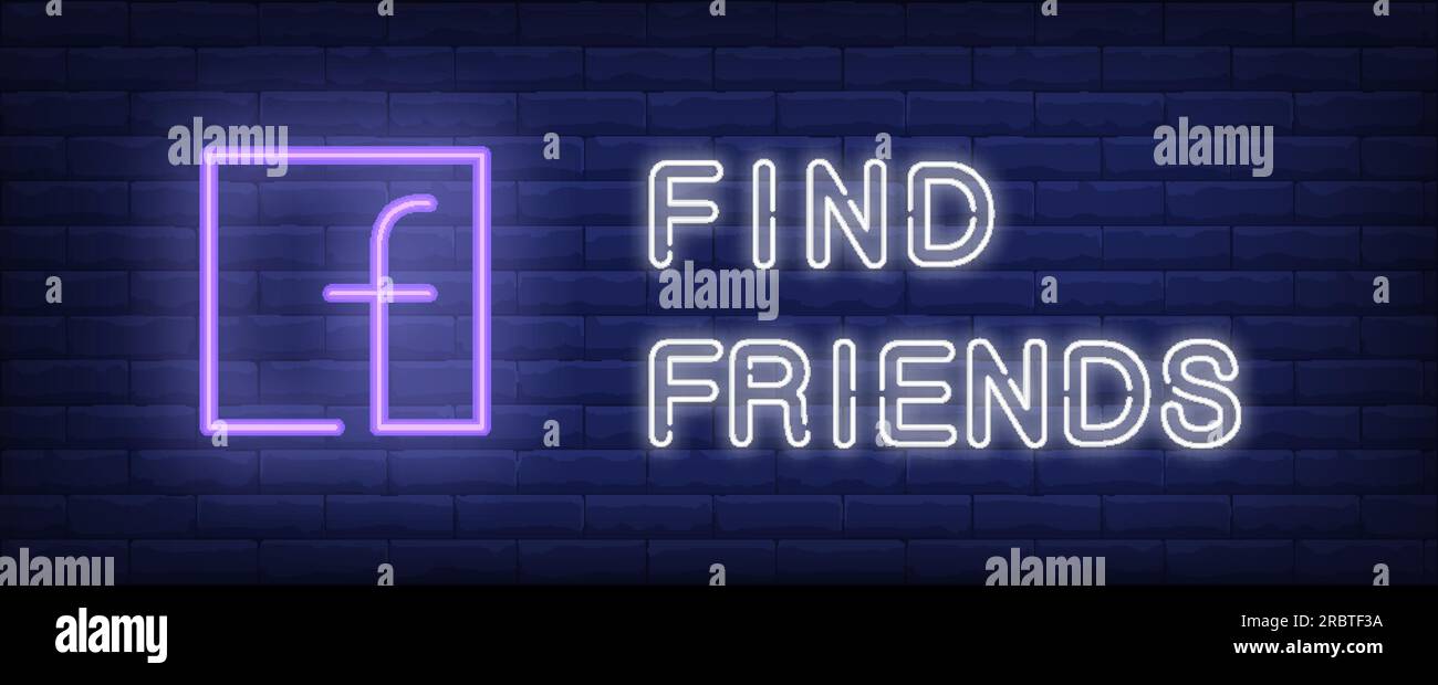 Find friends neon sign Stock Vector Image & Art - Alamy