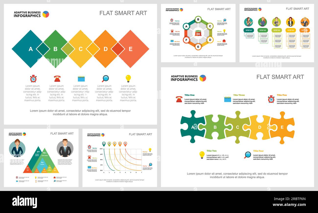 Puzzle infographics business step by step info hi-res stock photography and images - Alamy