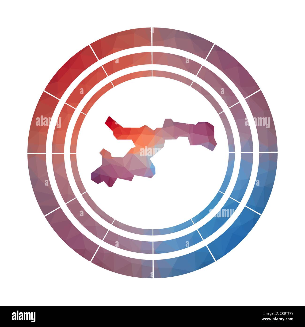 Norman Island badge. Bright gradient logo in low poly style Stock ...