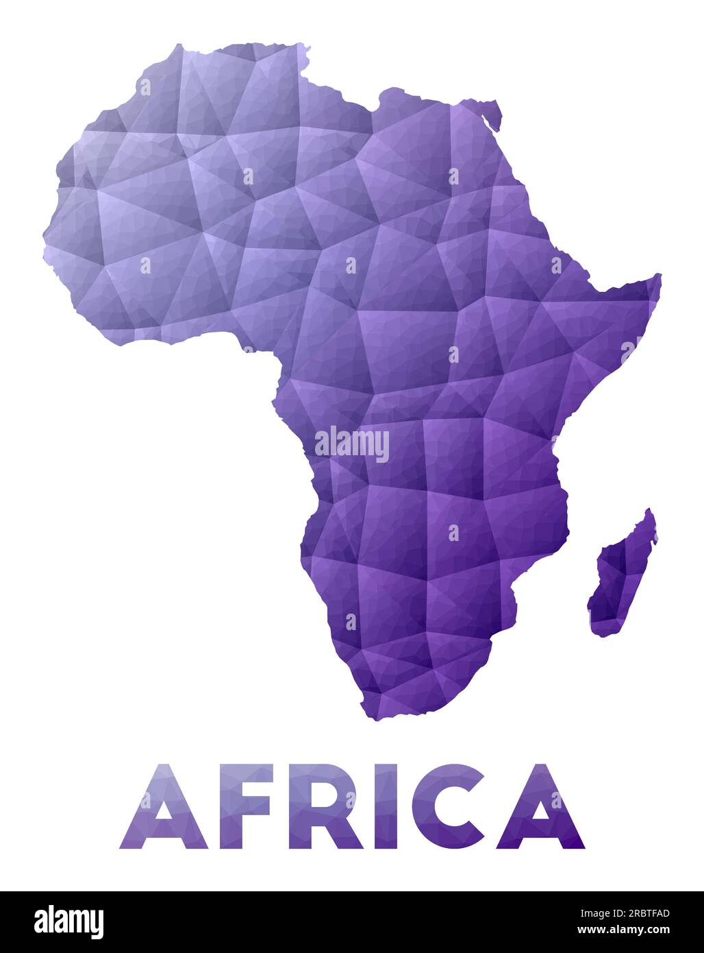 Map of Africa. Low poly illustration of the continent. Purple geometric ...