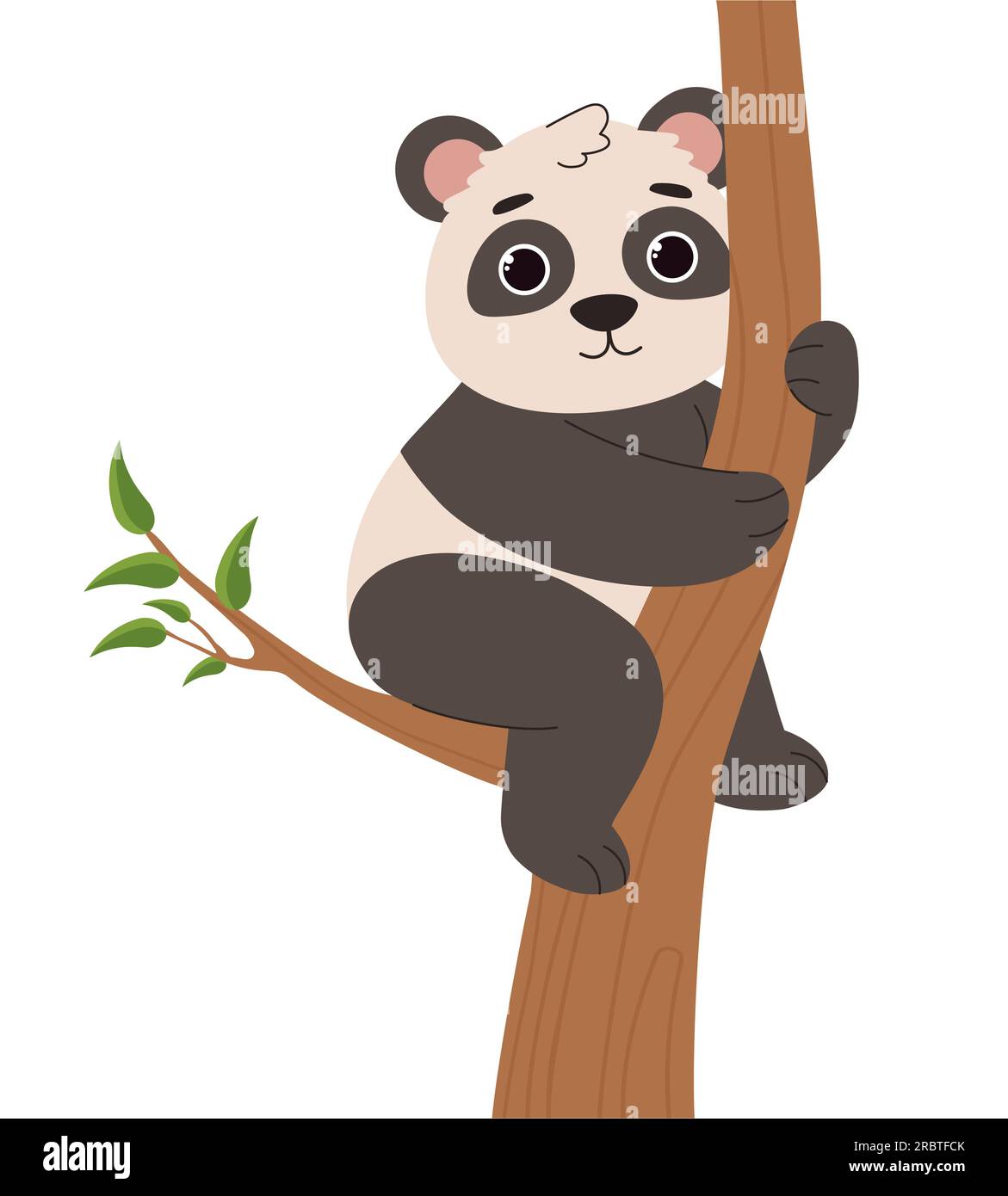Cute panda sitting on tree concept Stock Vector Image & Art - Alamy