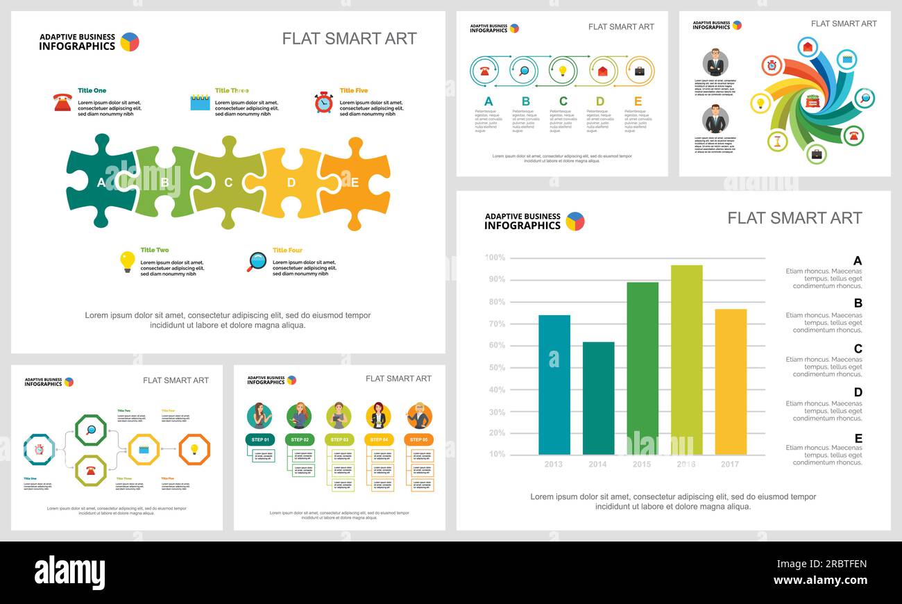 Colorful management or analysis concept infographic charts set Stock ...