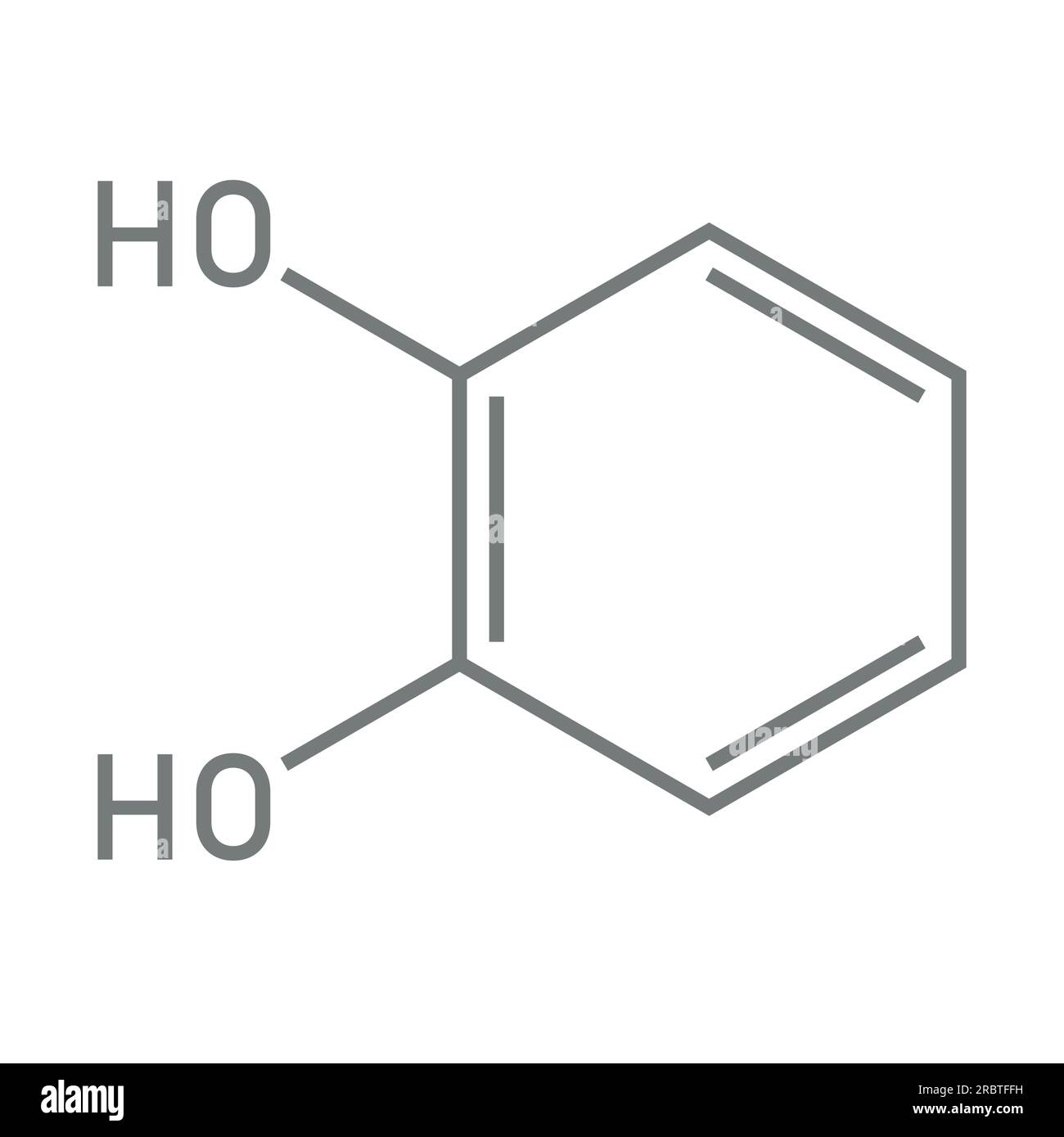 Chemical structure of Catechol (C6H6O2). Chemical resources for teachers and students. Vector ...