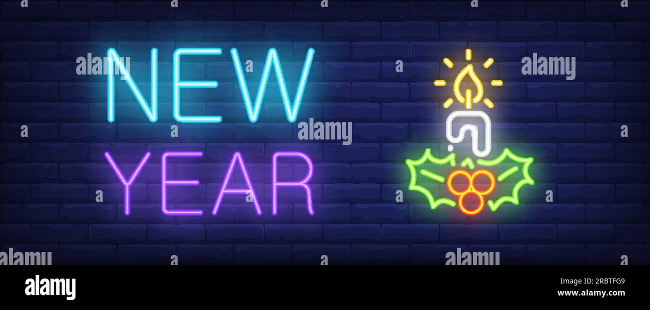 New Year neon sign Stock Vector Image & Art - Alamy