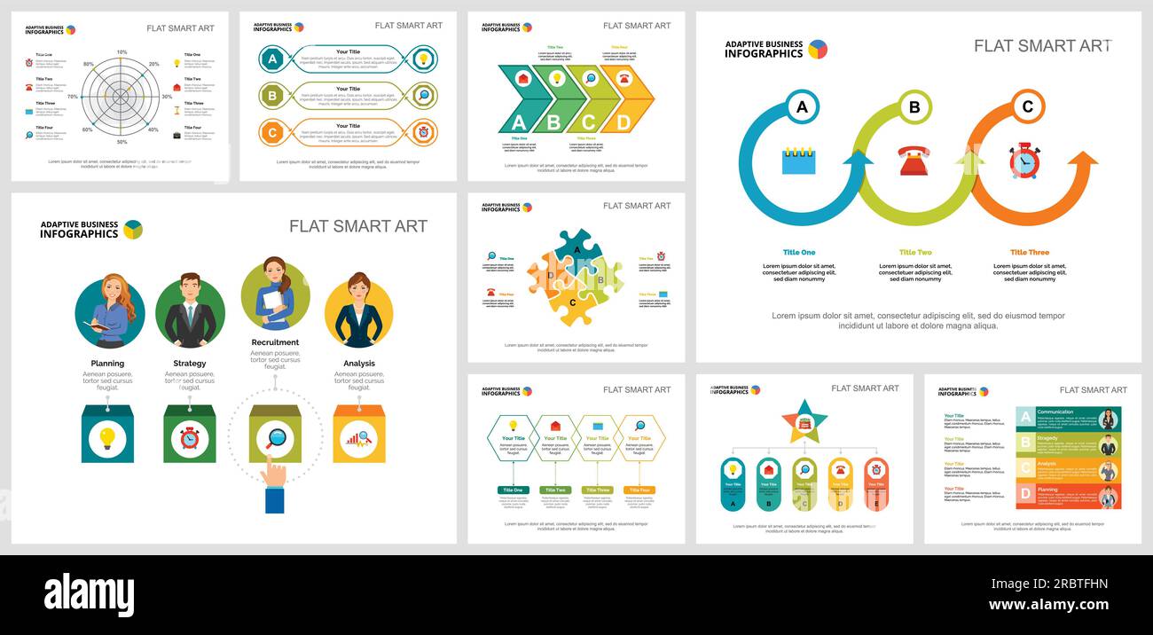 Colorful research or teamwork concept infographic charts set Stock ...