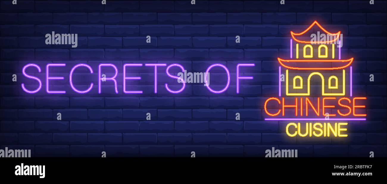 Secrets of Chinese cuisine neon sign Stock Vector Image & Art - Alamy