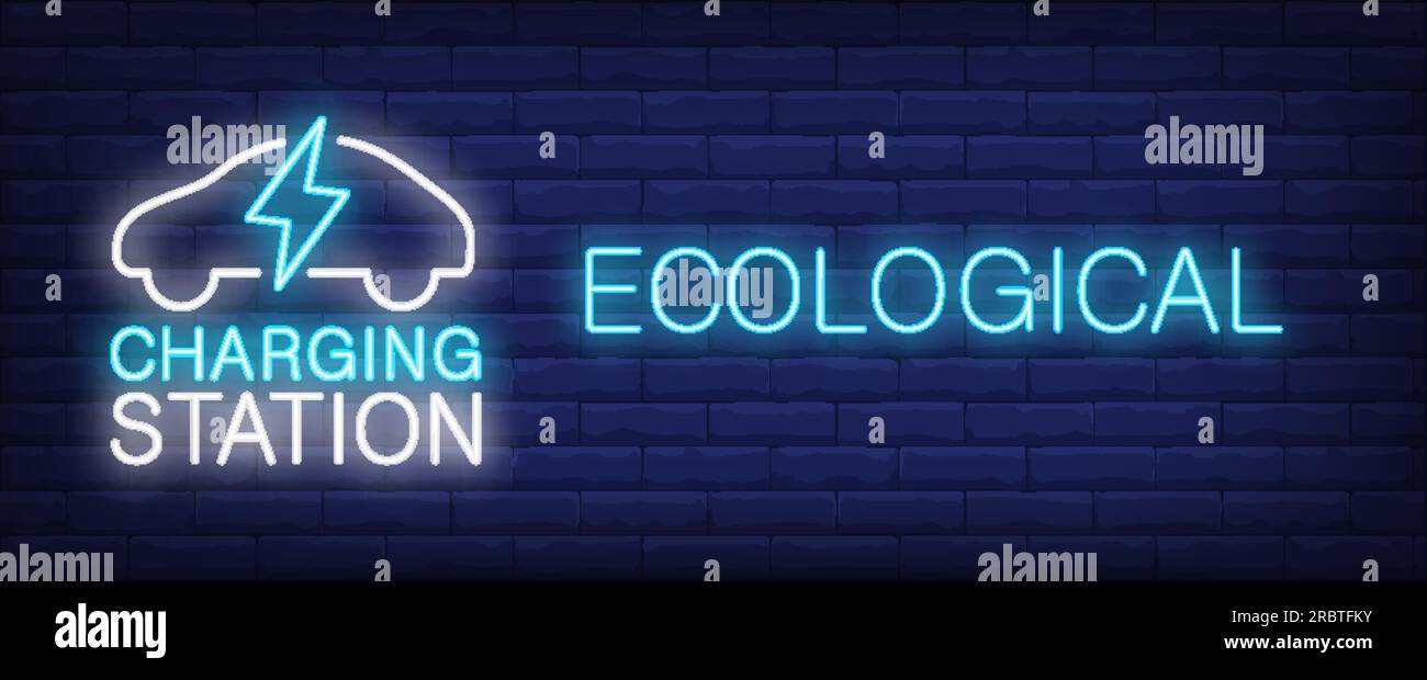 Glowing neon battery charging symbol hi-res stock photography and ...