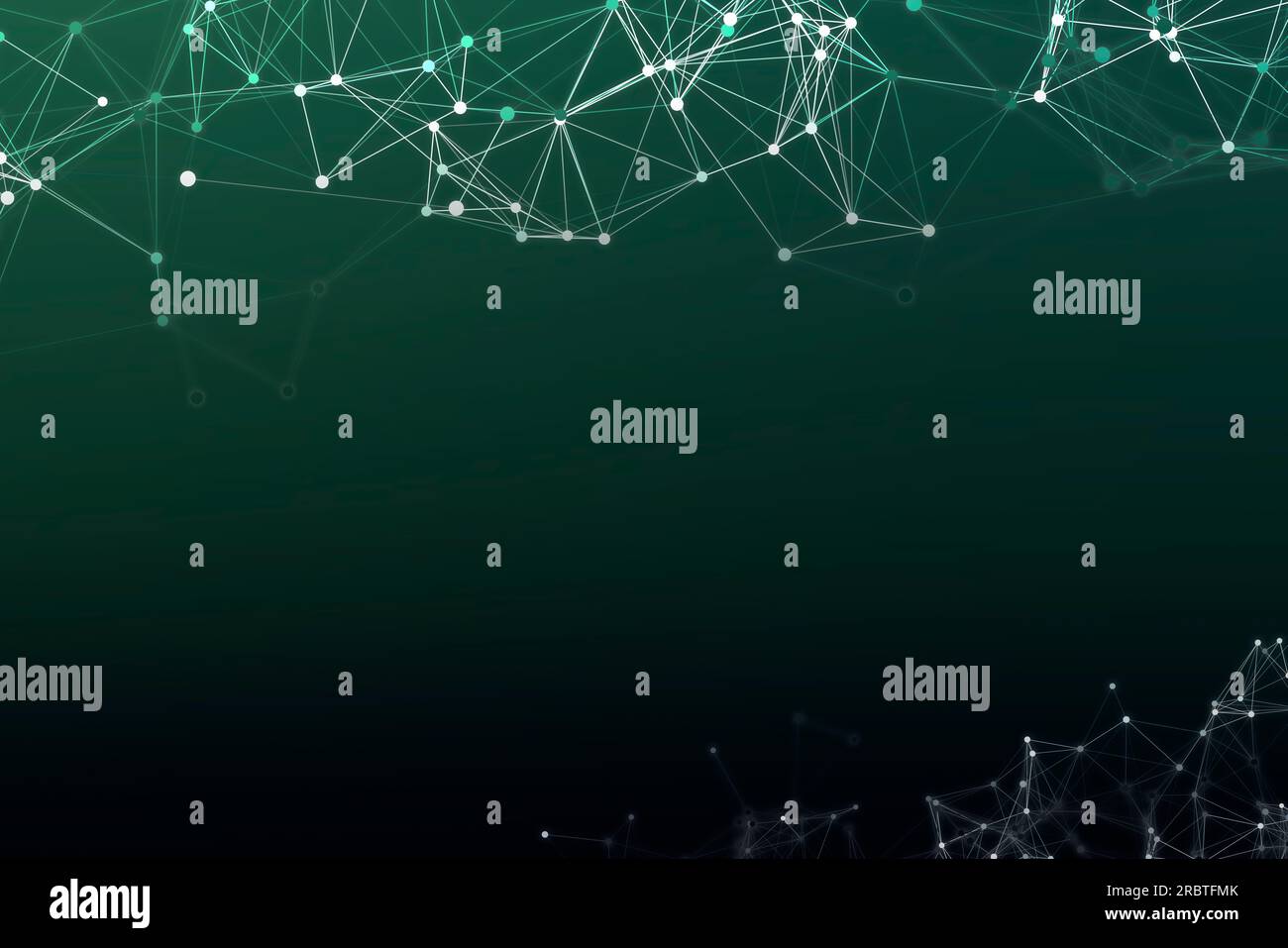 Pattern connecting lines, dots, glow stars. Neon green background frame ...