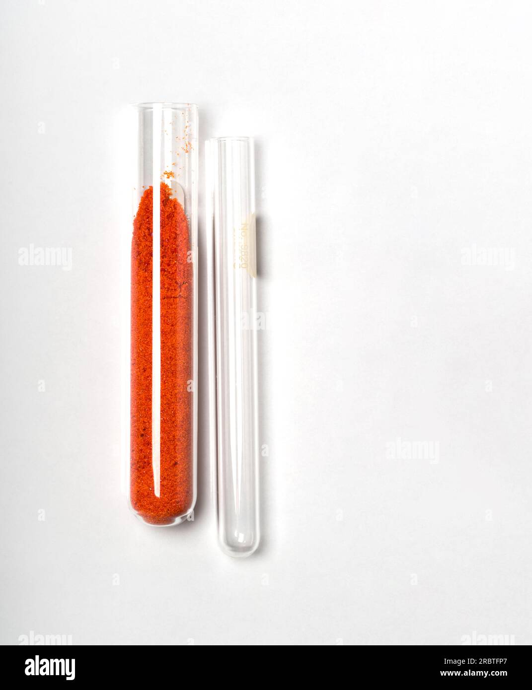 Closeup chemical ingredient on white laboratory table. Potassium ...