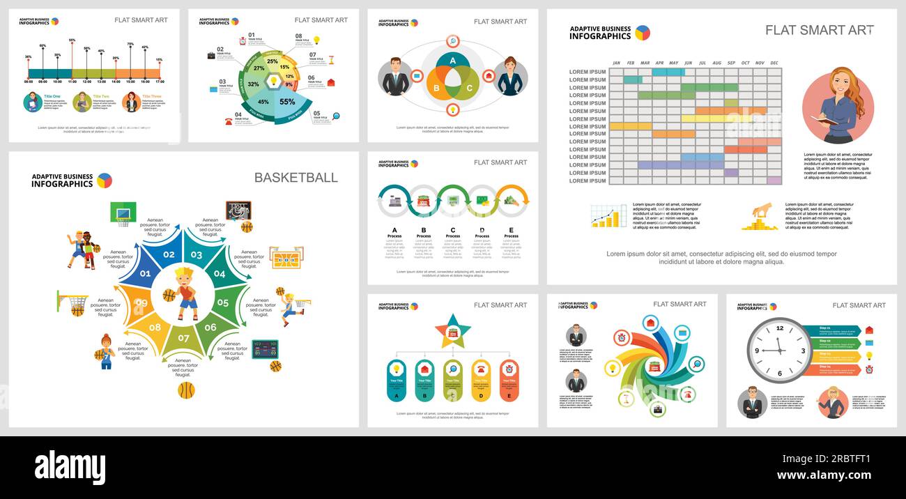 Colorful insurance or planning concept infographic charts set Stock ...