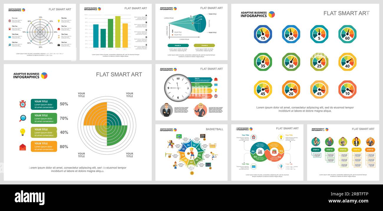 Colorful basketball or marketing concept infographic charts set Stock ...