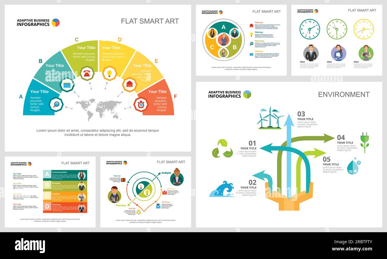 Colorful planning or ecology concept infographic charts set Stock ...