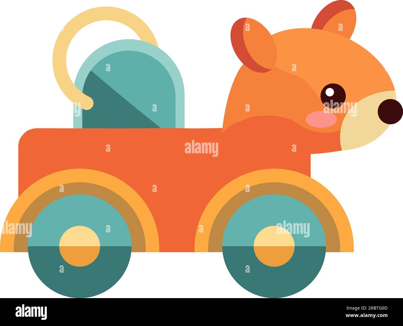 Cute cartoon animal riding toy car vector Stock Vector Image & Art - Alamy
