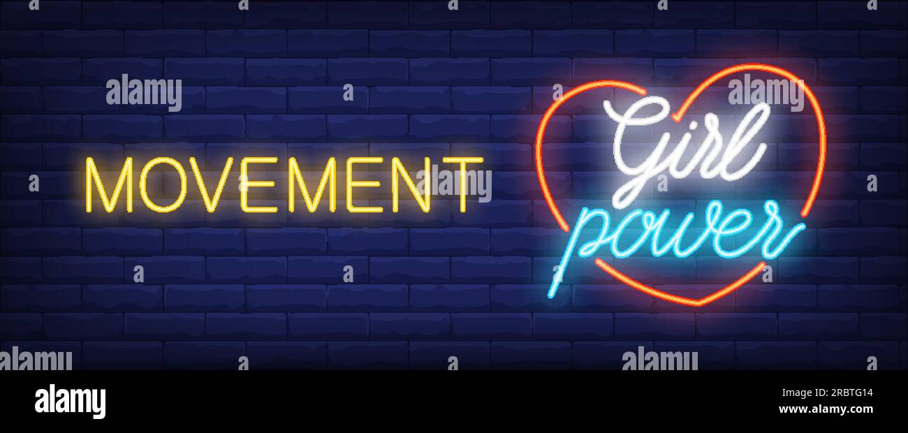 Movement, girl power neon sign Stock Vector Image & Art - Alamy