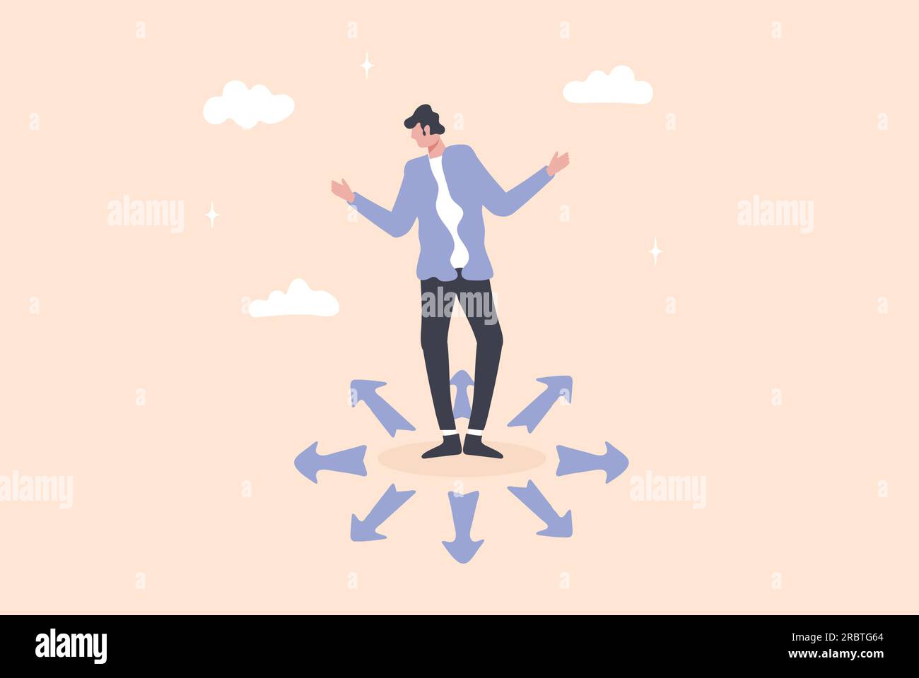 Business makes decision, choose career path. Man needed life decision ...