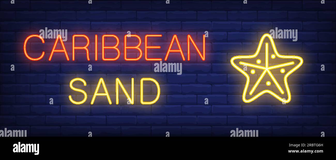 Caribbean sand neon sign Stock Vector Image & Art - Alamy