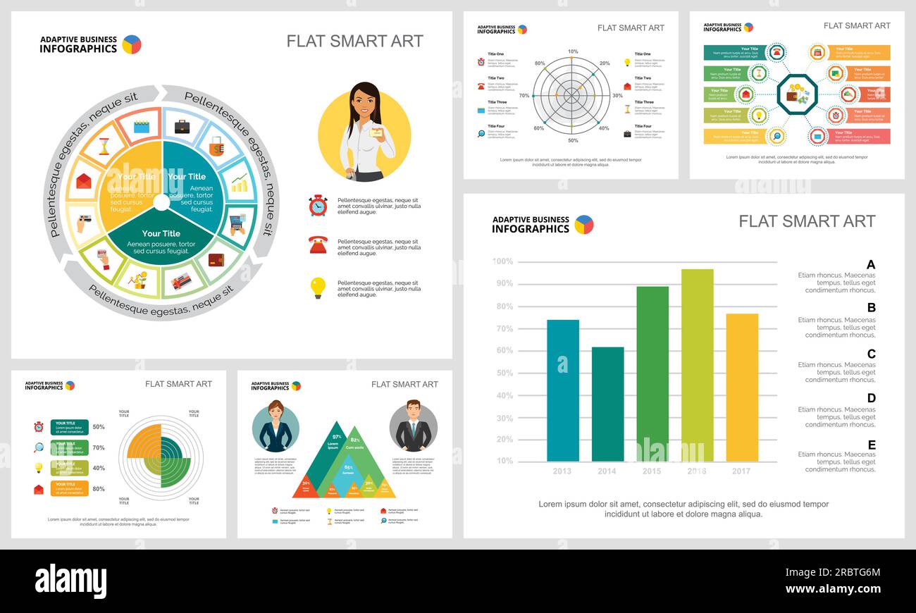 Colorful analysis or statistics concept infographic charts set Stock ...