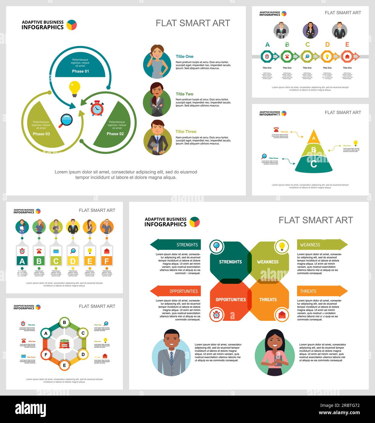 Colorful teamwork or finance concept infographic charts set Stock ...