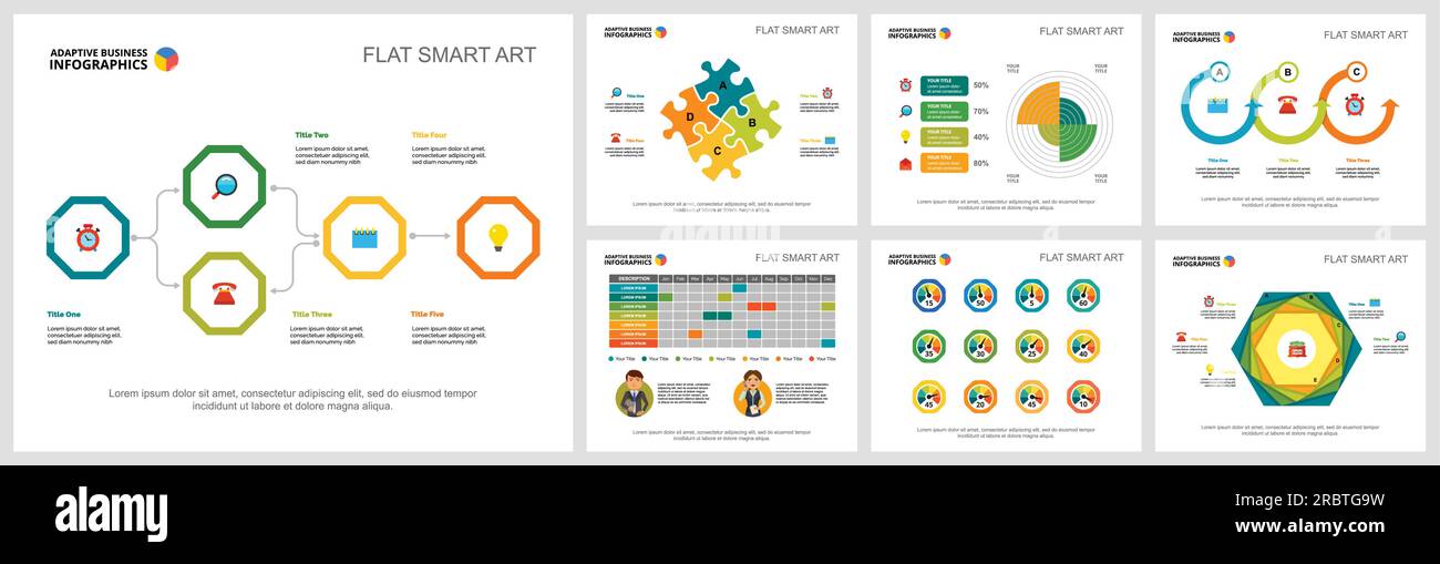 Colorful research or management concept infographic charts set Stock ...