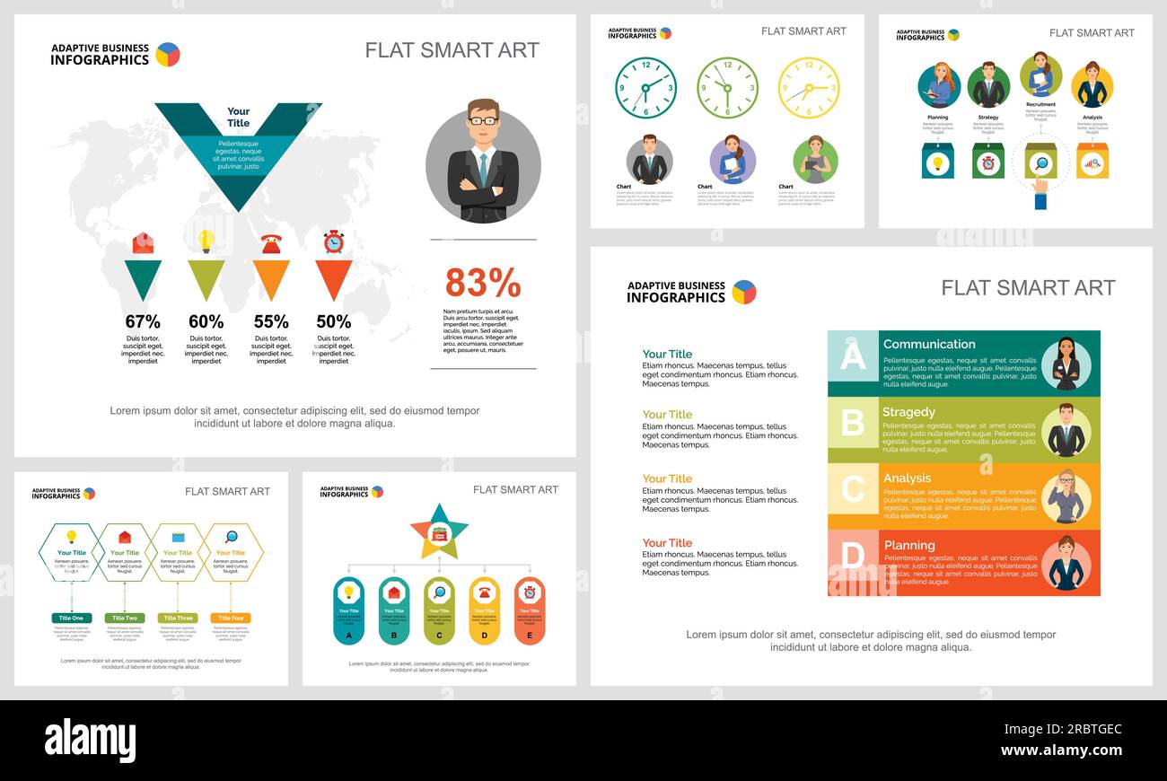 Colorful research or teamwork concept infographic charts set Stock ...