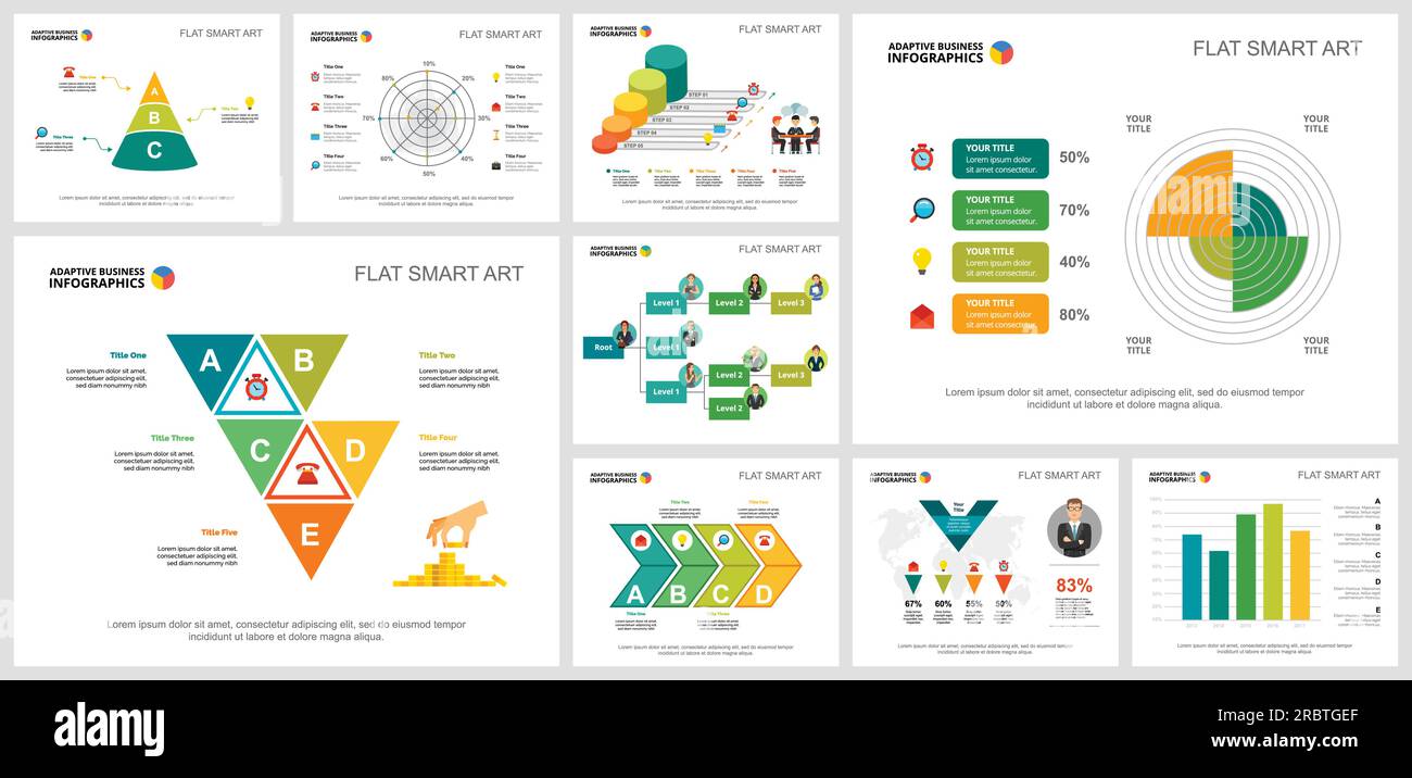 Colorful statistics and logistics infographic charts set Stock Vector ...