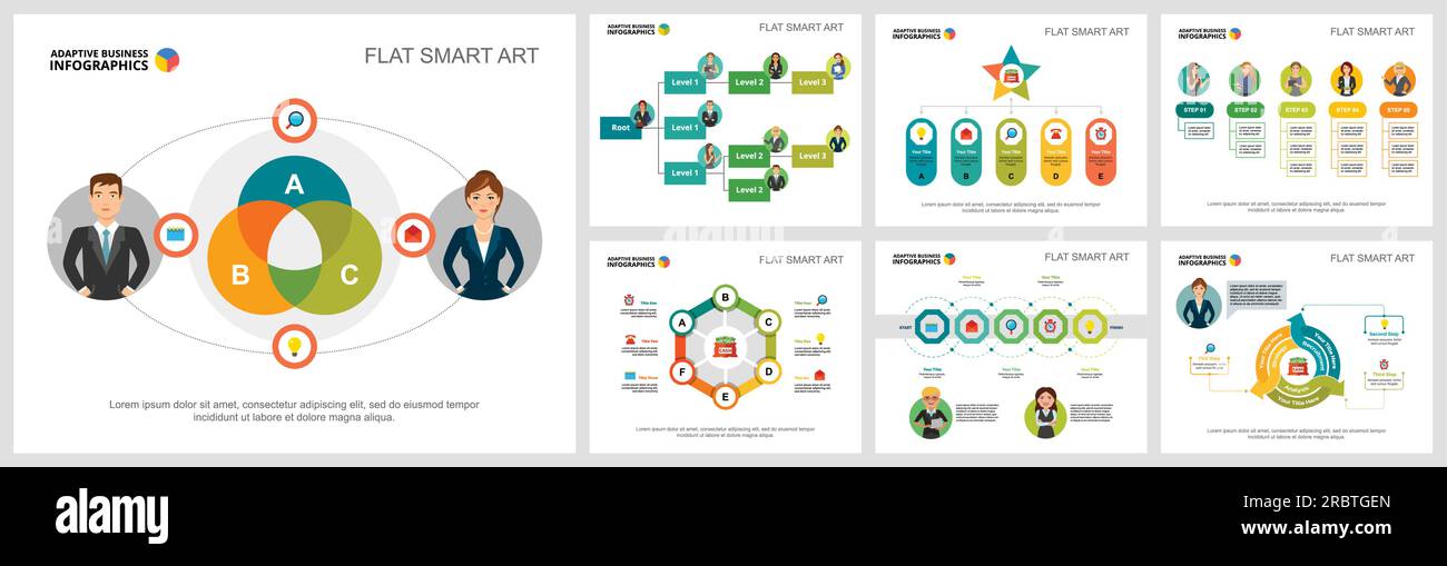 Colorful management or planning concept infographic charts set Stock ...