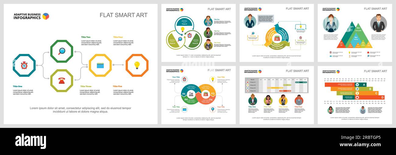Colorful economy or research concept infographic charts set Stock ...
