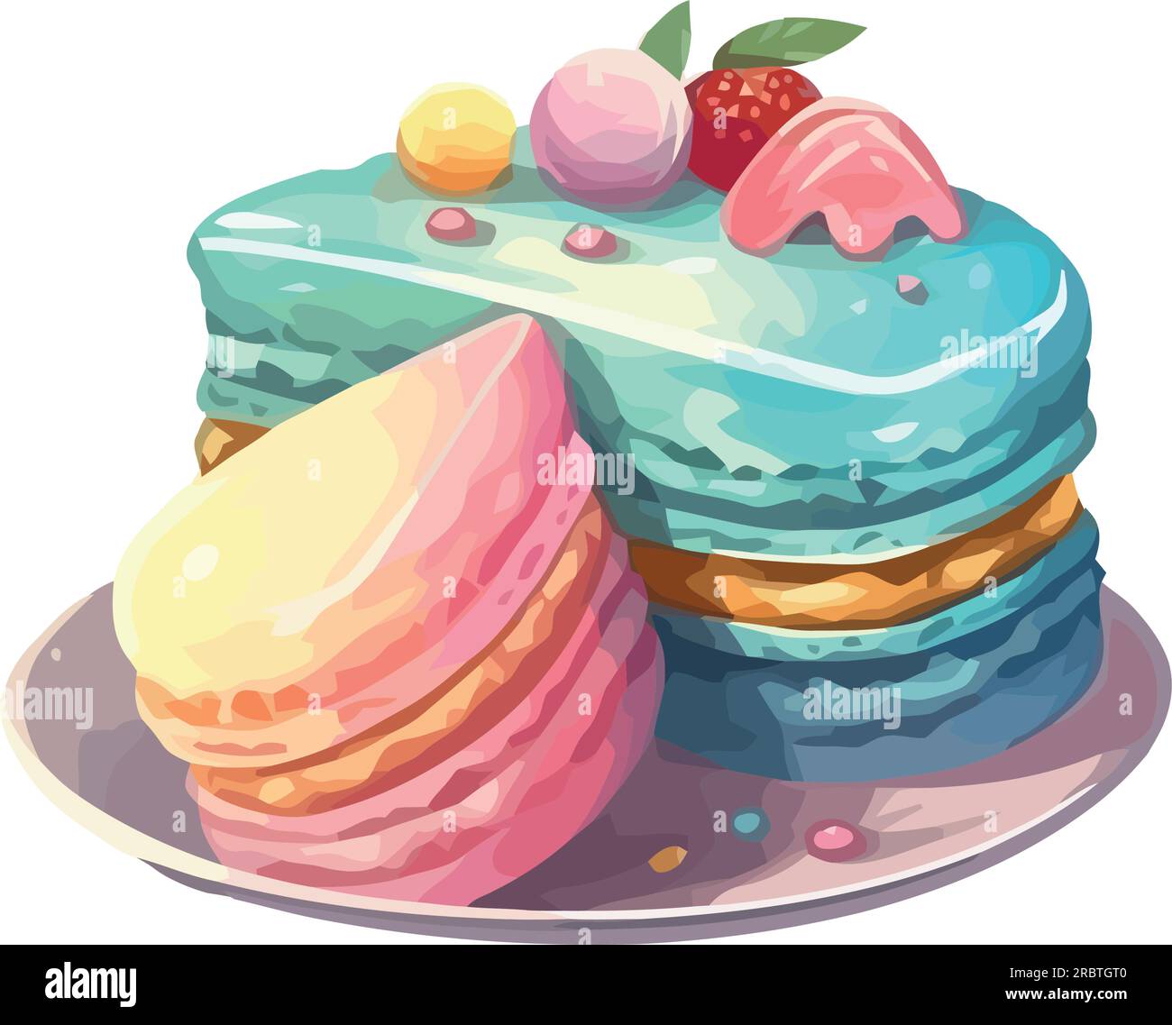 Plate of macaroons Stock Vector Images - Alamy