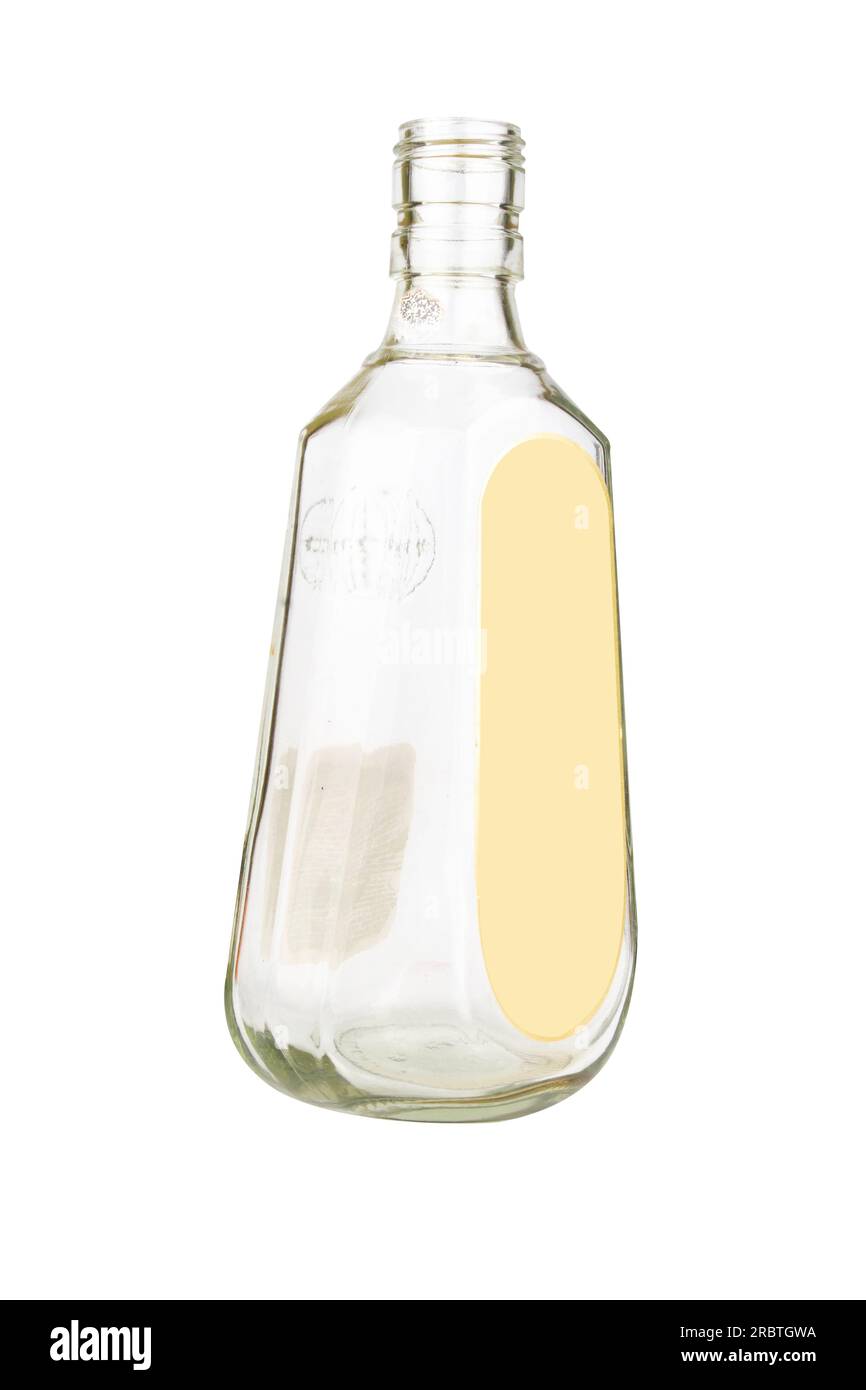 empty liquor bottle isolated on white background Stock Photo - Alamy