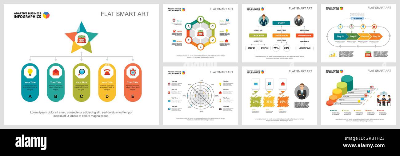 Colorful statistics and finance concept infographic charts set Stock ...
