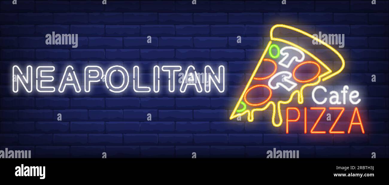 Neapolitan cafe pizza neon sign Stock Vector Image & Art - Alamy