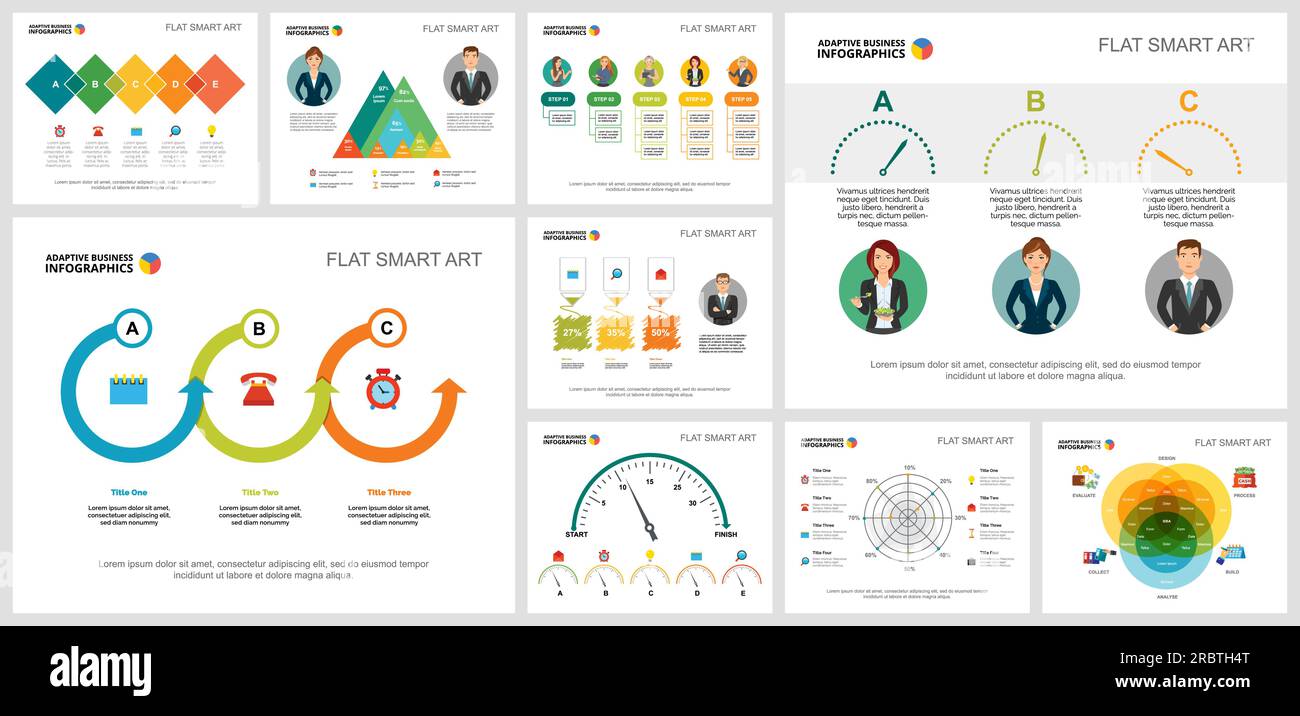 Colorful statistics or economy concept infographic charts set Stock ...