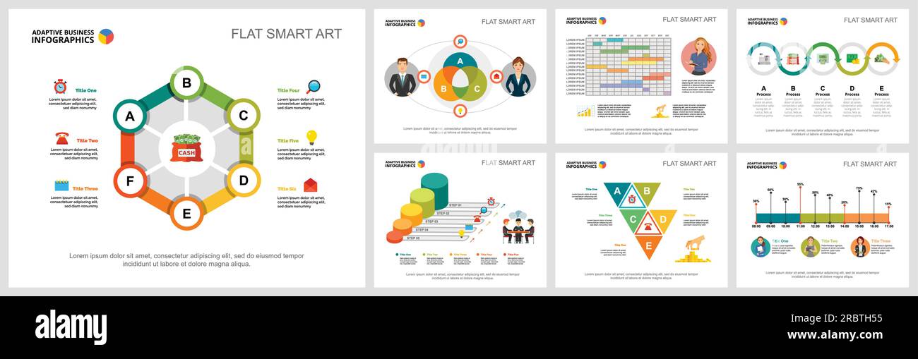Colorful strategy or logistics concept infographic charts set Stock ...