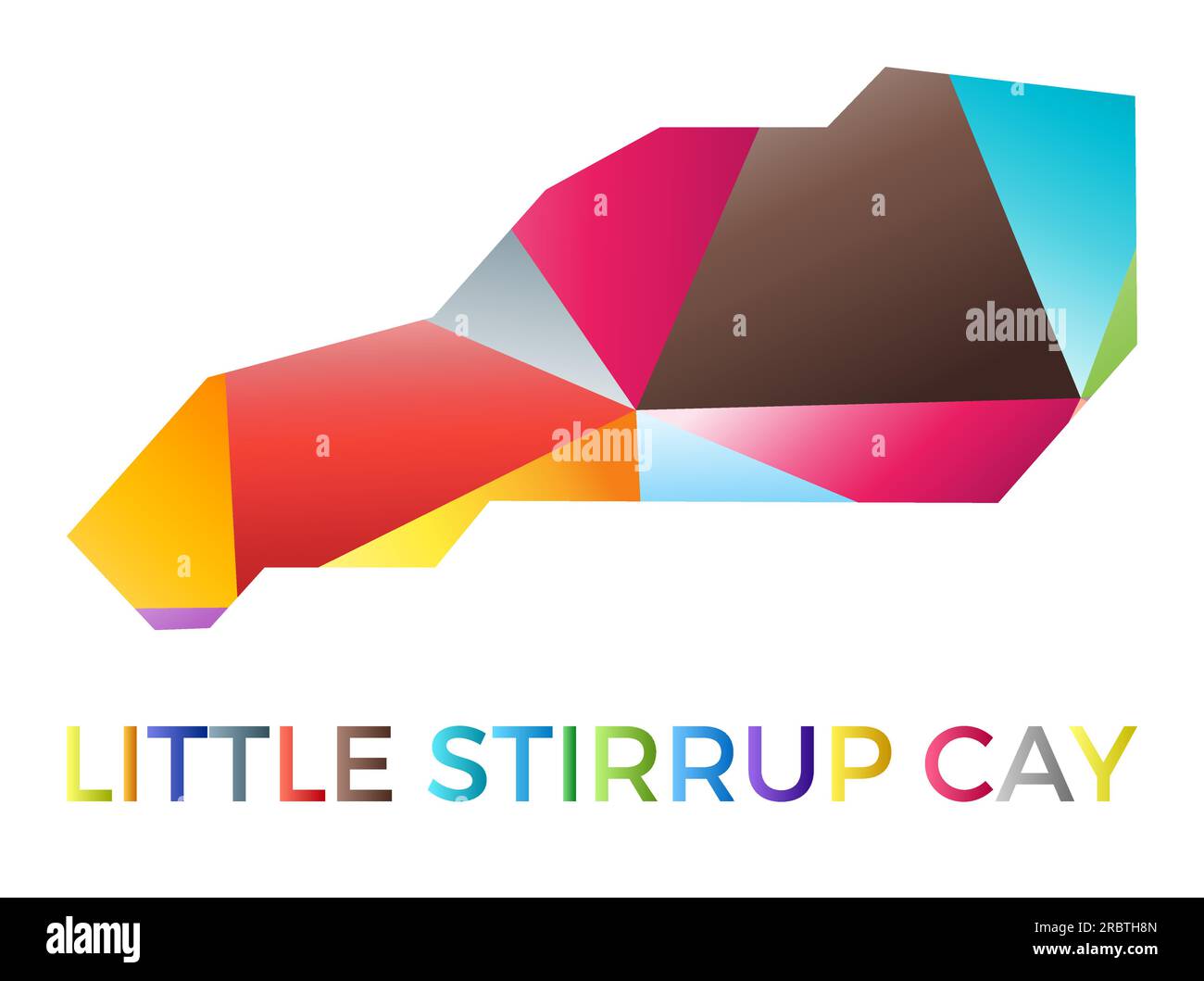 Bright colored Little Stirrup Cay shape. Multicolor geometric style ...