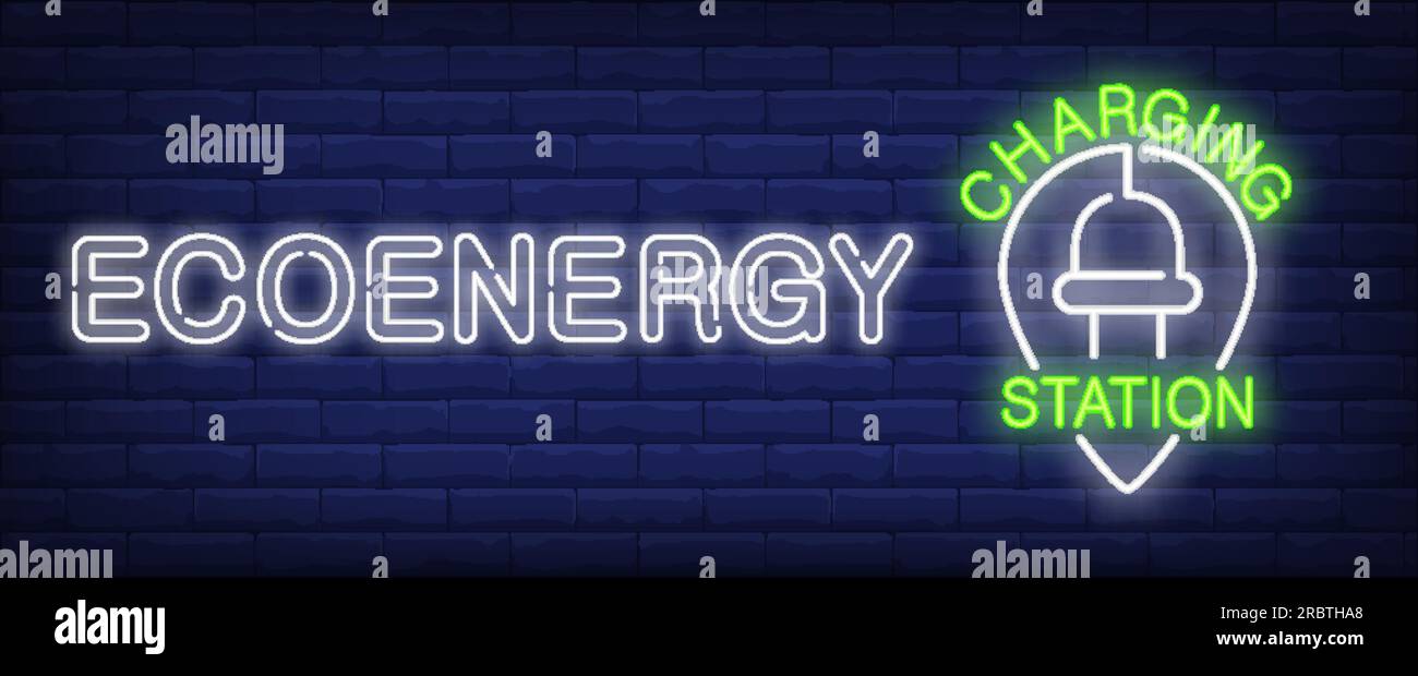 Ecoenergy charging station neon sign Stock Vector Image & Art - Alamy