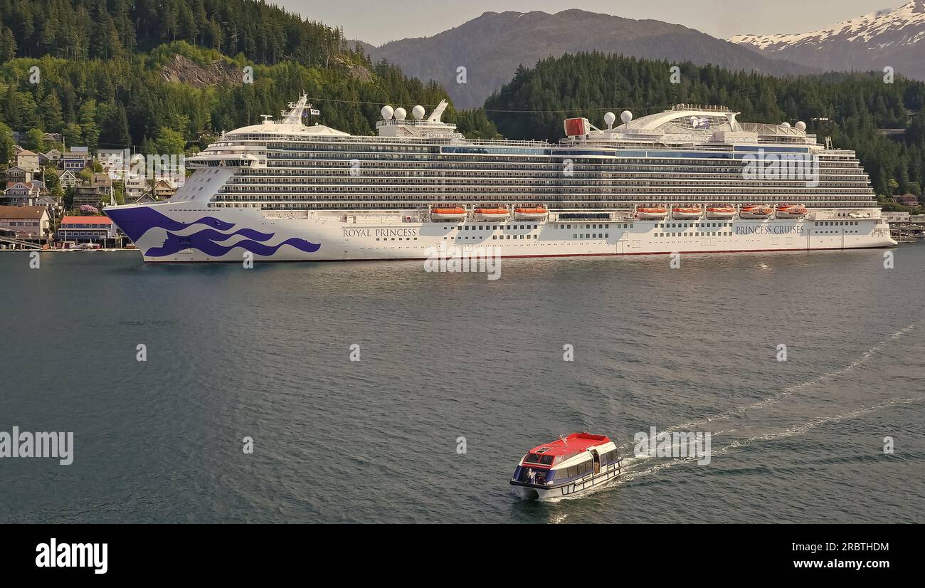Ketchikan, Alaska USA - May 27, 2019: cruise ferry liner with lifeboat ...