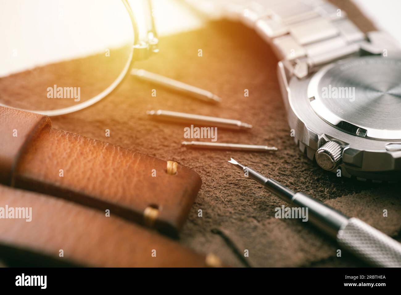 Close up fork end of watch spring bar tool. Spring bar tool used to ...