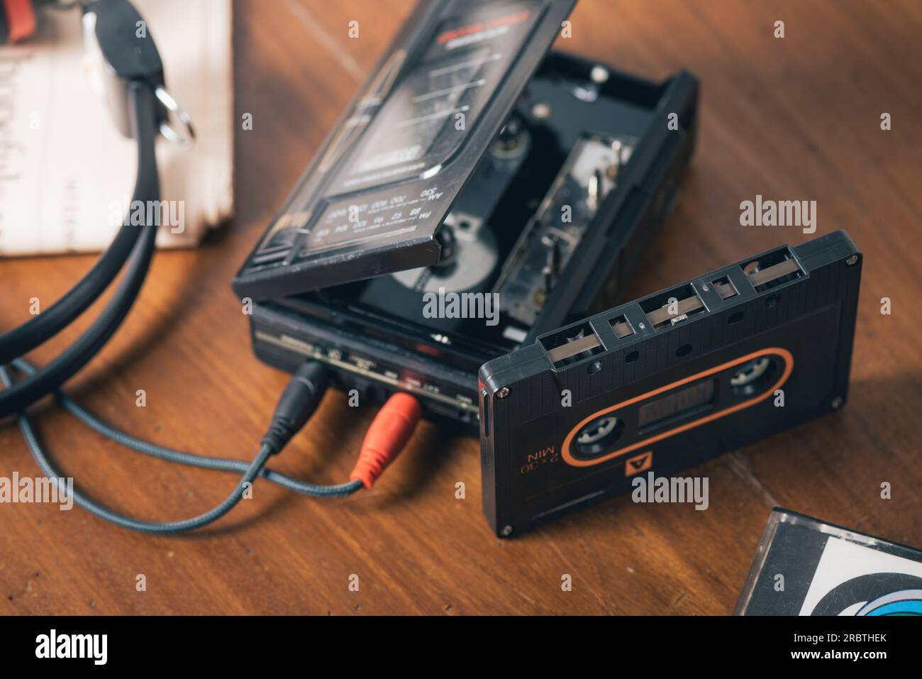The vintage audio cassette tape, analog magnetic tape format for audio ...