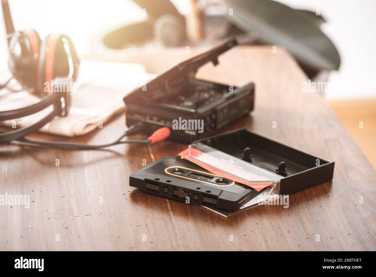 The vintage audio cassette tape, analog magnetic tape format for audio ...