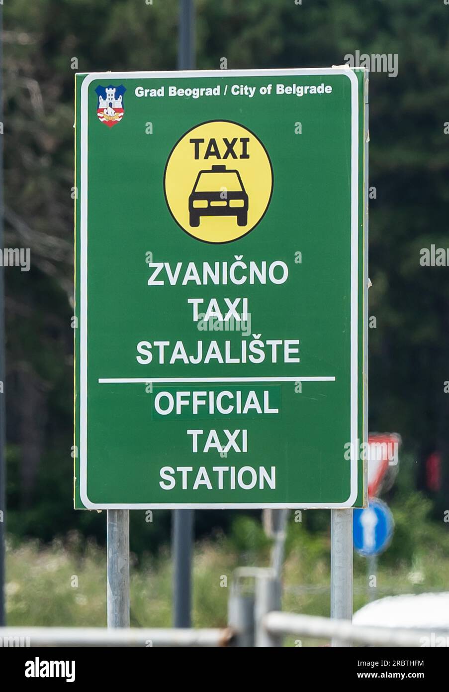 Belgrad, Serbia. 10th July, 2023. Signs indicate the official cab ...