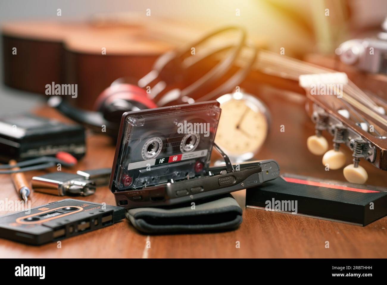 The vintage audio cassette tape, analog magnetic tape format for audio ...