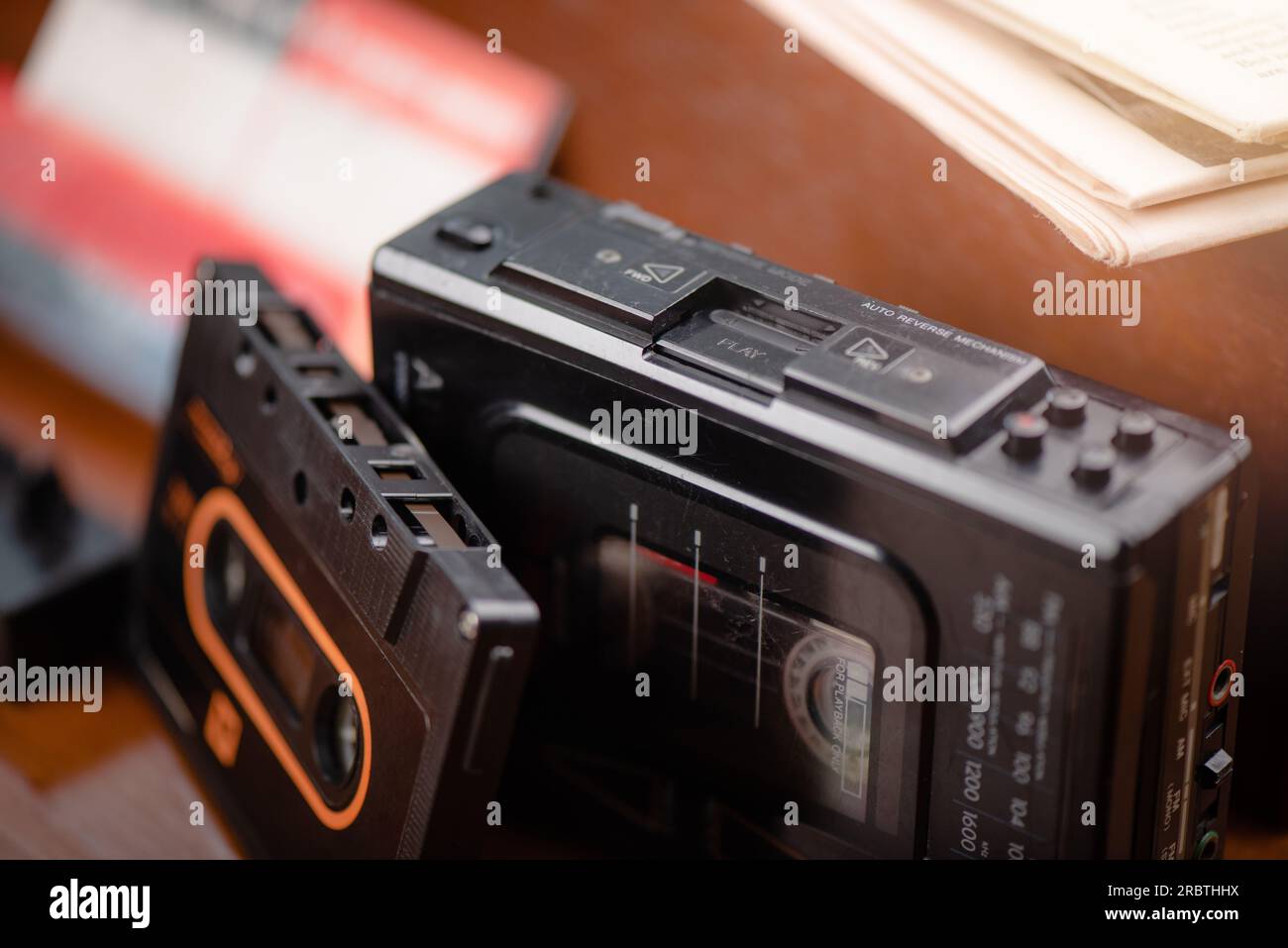 The vintage audio cassette tape, analog magnetic tape format for audio ...