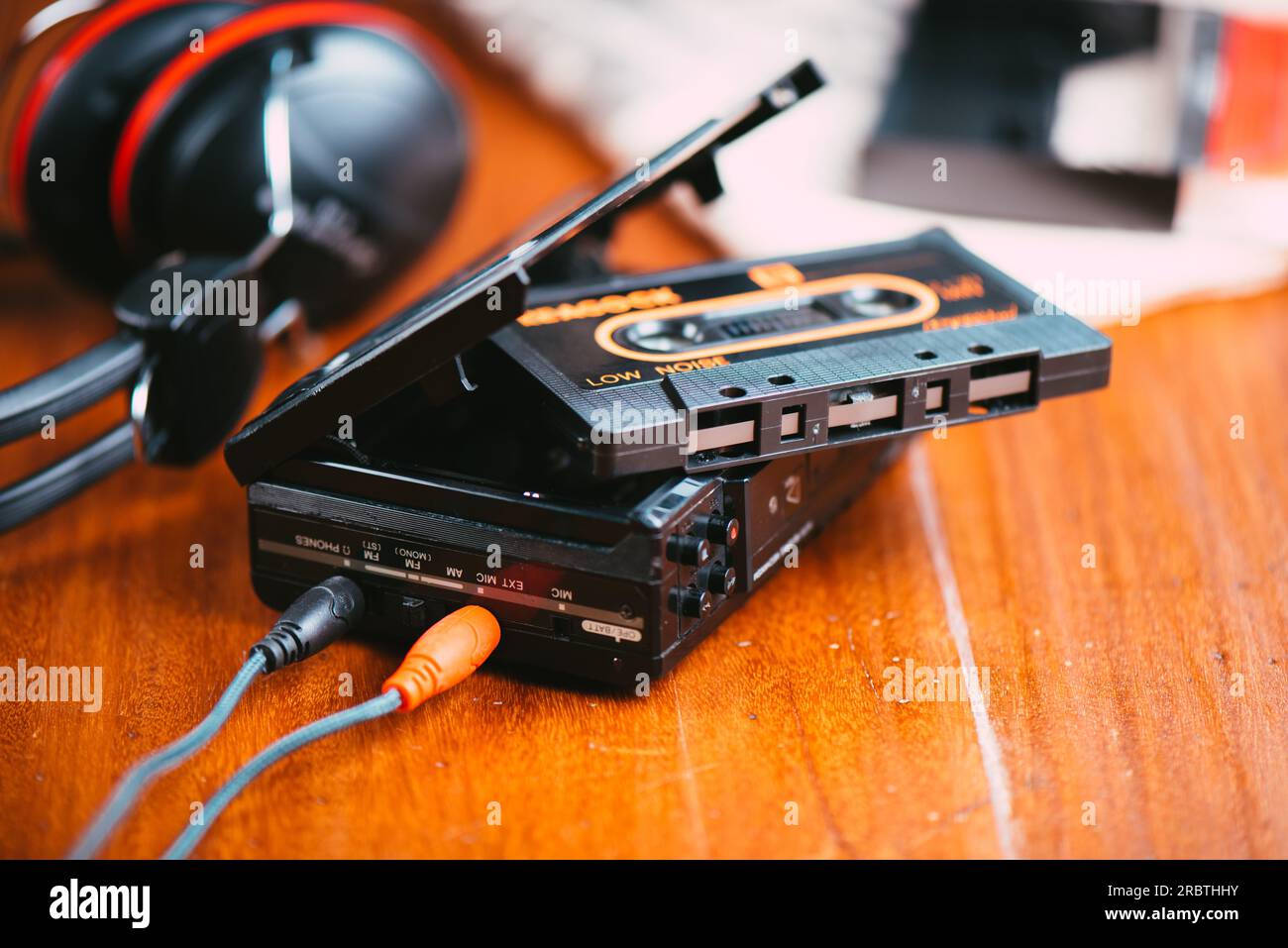 The vintage audio cassette tape, analog magnetic tape format for audio ...