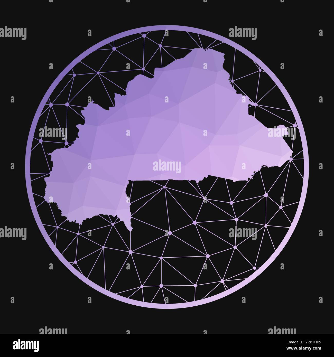 Burkina Faso icon. Vector polygonal map of the country. Burkina Faso ...